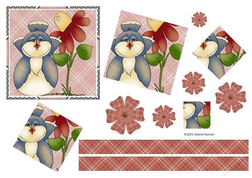 Home Tweet Home Topper Sheet - A4 - Bird red flower - set 3 ...