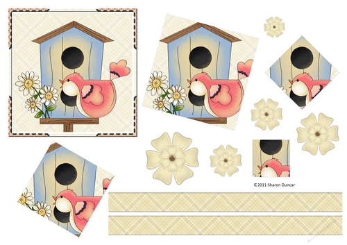 Home Tweet Home Topper Sheet - A4 - Pink bird - set 3 - CUP1178936_1834 ...