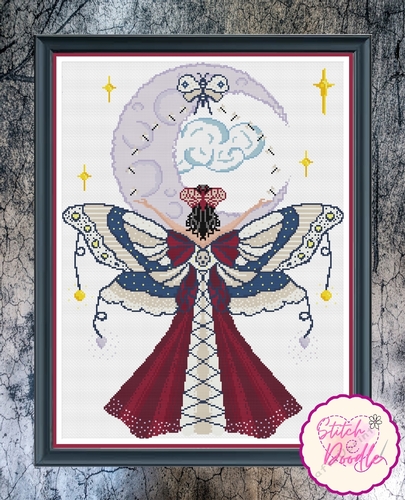 Counted Cross Stitch Chart - Moth Maiden in Red - CUP1201716_1834 ...