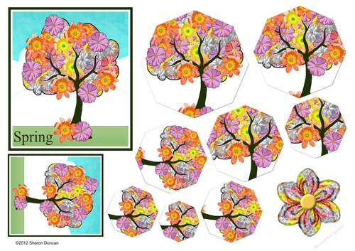 SEASONS - Spring Card Topper - Tree - CUP789439_1834 | Craftsuprint