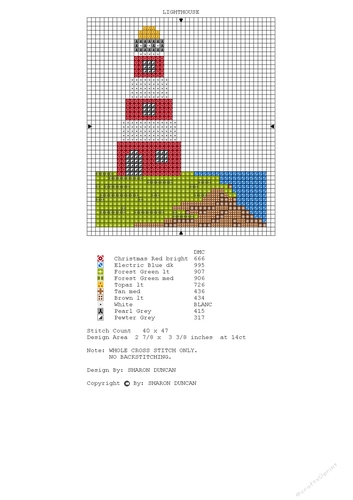 CROSS STITCH FOR CARDS MINI CHART - LIGHTHOUSE - CUP878973_1834 ...