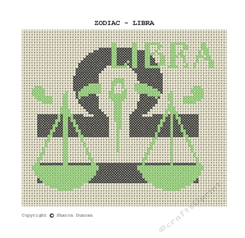 Star Sign Zodiac Cross Stitch Chart - Libra - CUP878997_1834 | Craftsuprint