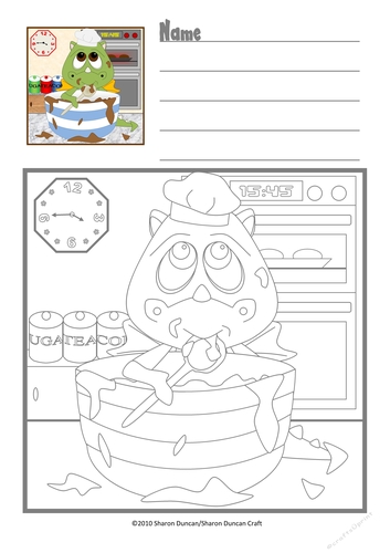 Dragon Dayz Copy Colouring Page for Kids - Bake a Cake - CUP879211_1834 ...