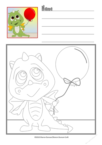 Dragon Dayz Copy Colouring Page for Kids - Balloon - CUP879213_1834 ...