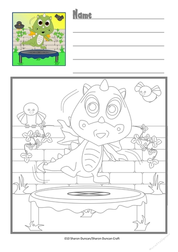 Dragon Dayz Copy Colouring Page for Kids - Trampoline - CUP879214_1834 ...