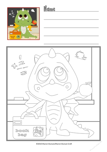 Dragon Dayz Copy Colouring Page for Kids - School Days - CUP879219_1834 ...