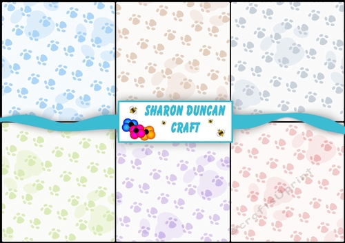 6 PAWPRINT BACKING PAPERS -A4 - CUP880724_1834 | Craftsuprint