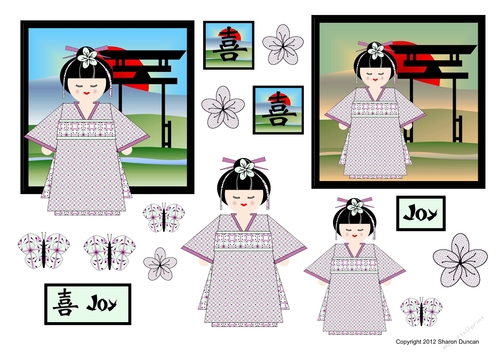 Kanji Kisses Oriental Topper Sheet and A4 Backing Paper - JOY ...