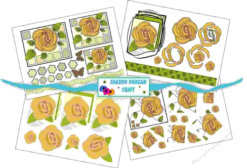 NOUVEAU ROSE TOPPER KIT - 4 PAGES - yellow - CUP943435_1834 | Craftsuprint