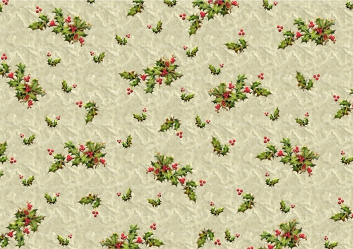 VINTAGE CHRISTMAS BACKING PAPER A4 - Holly - Natural - CUP943724_1834 ...