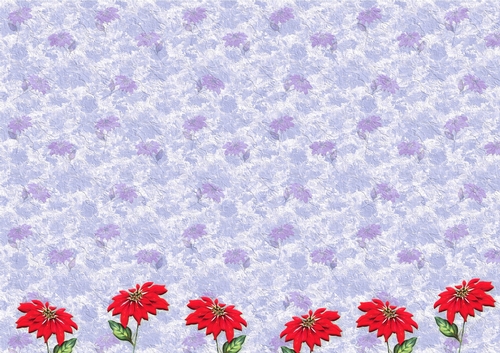 VINTAGE CHRISTMAS BACKING PAPER A4 - Poinsettia Border - Blue ...