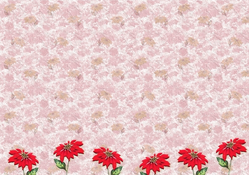 VINTAGE CHRISTMAS BACKING PAPER A4 - Poinsettia Border - Pink ...