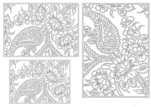 Paisley Pattern toppers to colour - Outline - set 1 - CUP948041_1834 ...