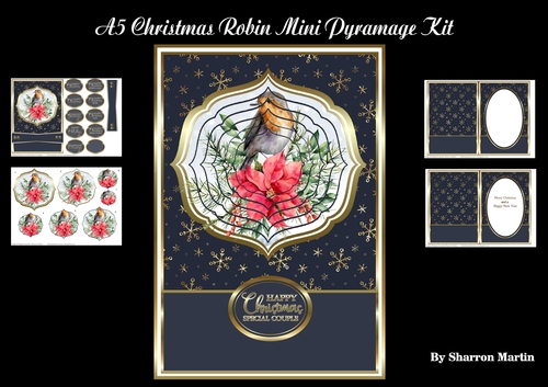A5 Christmas Robin Mini Pyramage Kit - x4 A4 sheets - CUP1184620_1495 ...