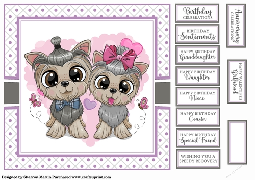 8x8 Cute Pooches Card Front with Sentiments - CUP1224472_1495 ...