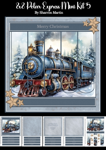 8x8 Polar Express Bookmark Panel Mini Kit 5 - x5 A4 Sheets - CUP1230852 ...