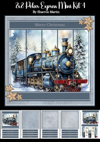 8x8 Polar Express Bookmark Panel Mini Kit 4 - x5 A4 Sheets - CUP1230853 ...