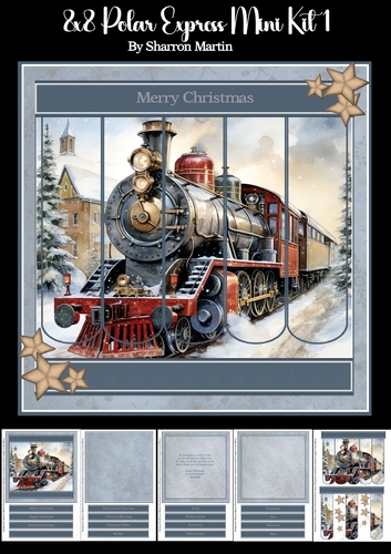 8x8 Polar Express Bookmark Panel Mini Kit 1 - x5 A4 Sheets - CUP1230856 ...