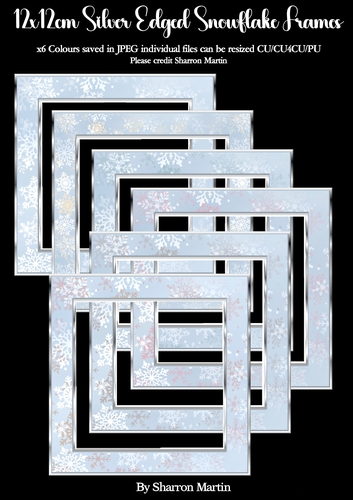 12x12cm Silver Edged Snowflake Frames x6 colours - CUP1244468_1495 ...