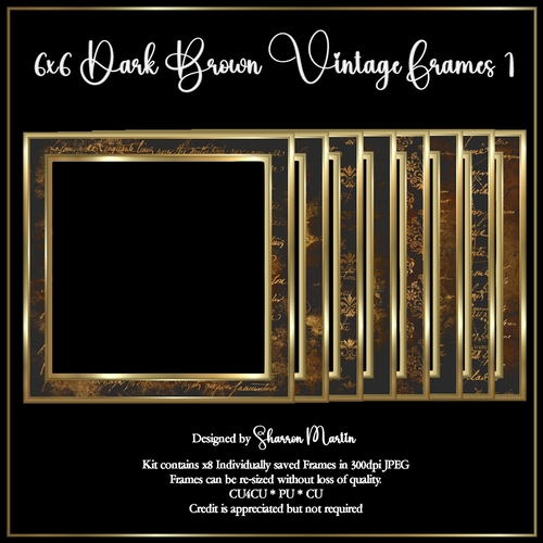 6x6 Dark Brown Vintage Frames Collection 1 - x8 Frames - CUP1292288 ...