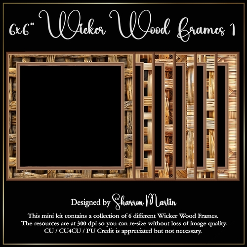 6x6 Wicker Wood Frames 1 - x6 Frames PNG - CUP1295110_1495 | Craftsuprint