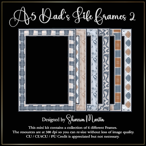 A5 Dads Life Frames 7-12 in PNG - CUP1301223_1495 | Craftsuprint