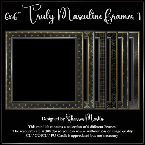 6x6 Truly Masculine 1 Frames in PNG - CUP1302565_1495 | Craftsuprint