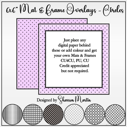 6x6 Circles Mat & Frame Overlays 1-6 PNG - CUP1303423_1495 | Craftsuprint