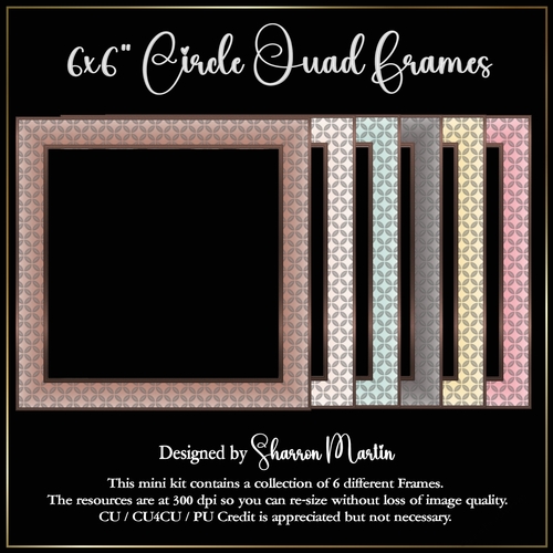 6x6 Circle Quad Frames 1-6 in PNG - CUP1303441_1495 | Craftsuprint