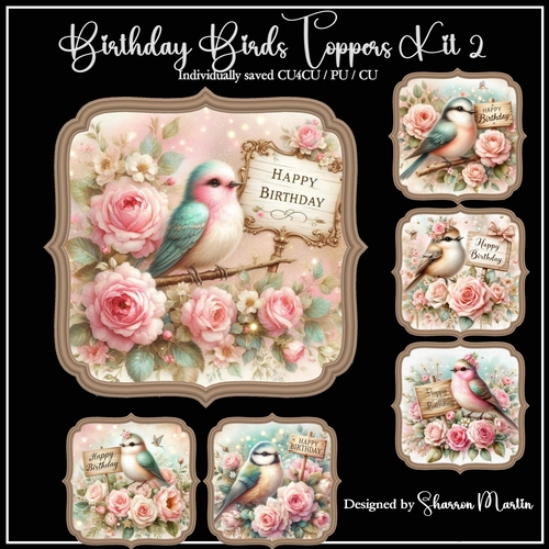 Birthday Birds Toppers/Frames 7-14 in PNG CU4CU/CU/PU - CUP1321608_1495 ...