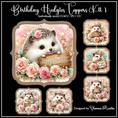Birthday Hedgies Toppers/Frames 1-6 in PNG CU4CU/CU/PU - CUP1321610 ...