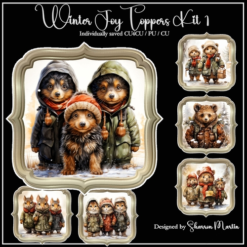 Winter Joy Toppers/Frames 1-6 in PNG CU4CU/CU/PU - CUP1321671_1495 ...