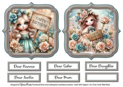 Little Girls Toppers 1 & 2 with Sentiments CU4CU/PU/CU - CUP1322674 ...