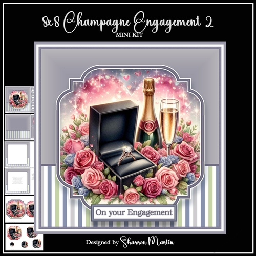 8x8 Champagne Engagment 2 Mini Kit - x6 A4 Sheets - CUP1329788_1495 ...