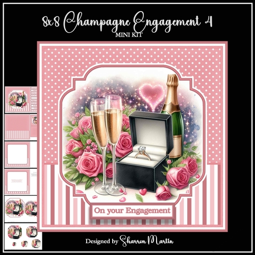 8x8 Champagne Engagment 4 Mini Kit - x6 A4 Sheets - CUP1329889_1495 ...
