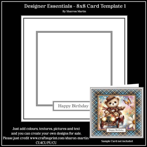 8x8 Card Template 1 - Designer Essentials Kit in PNG - CUP1353285_1495 ...
