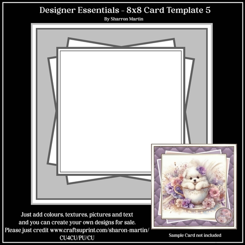 8x8 Card Template 5 - Designer Essentials Kit in PNG - CUP1353874_1495 ...