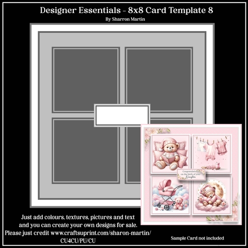 8x8 Card Template 8 - Designer Essentials Kit in PNG - CUP1354697_1495 ...