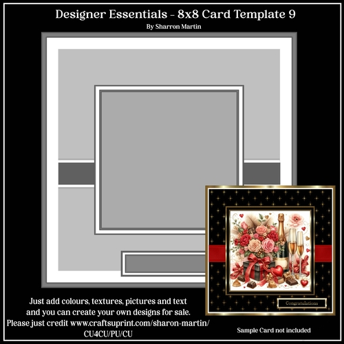 8x8 Card Template 9 - Designer Essentials Kit in PNG - CUP1354767_1495 ...