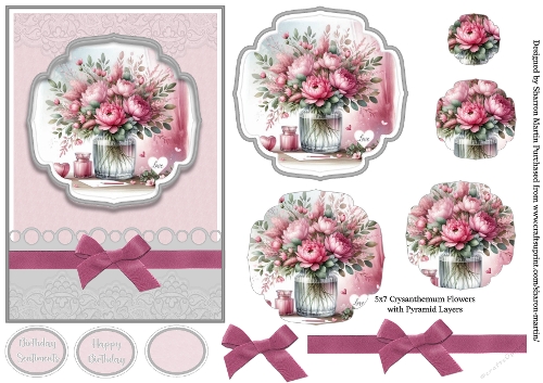5x7 Crysanthemum Flowers Pyramid Design Sheet - CUP1371344_1495 ...