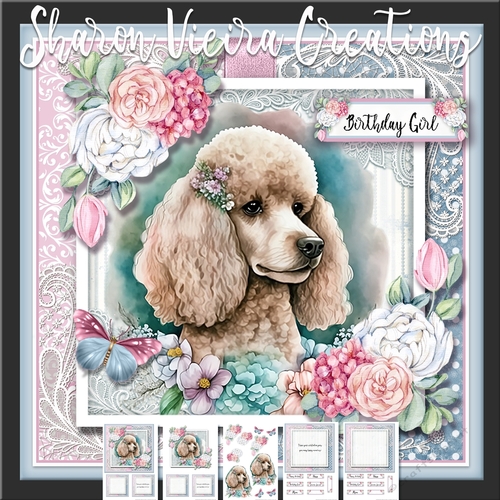 pastel Poodle Portrait four - CUP1203035_2357 | Craftsuprint