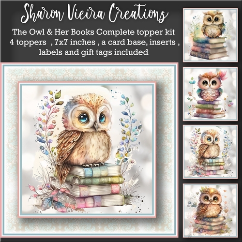 The Owl and Her Books Complete Topper Kit - CUP1214601_2357 | Craftsuprint