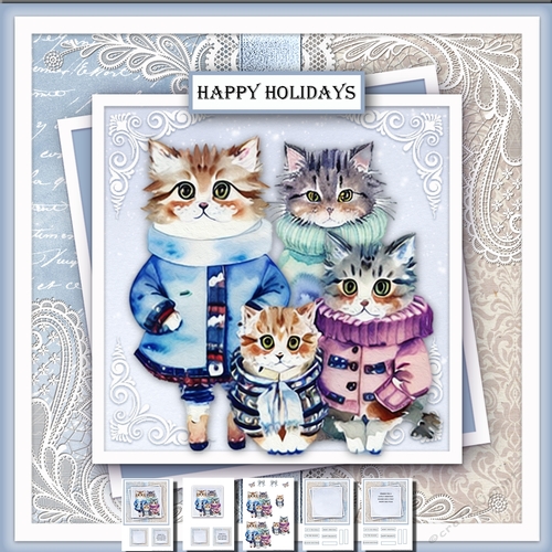 Christmas cat family complete mini kit 2 - CUP1214748_2357 | Craftsuprint
