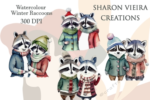 Winter Raccons PNG - CUP1216921_2357 | Craftsuprint