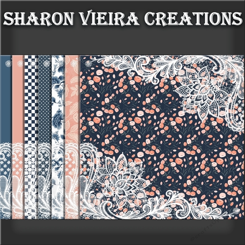 Navy and Coral Papers 3 - CUP1239286_2357 | Craftsuprint