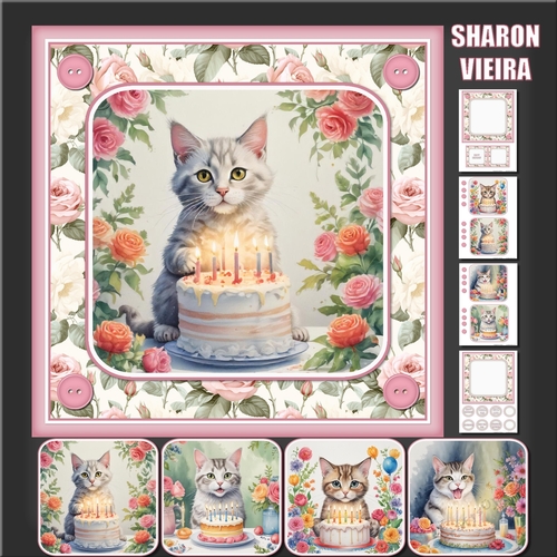 Cat Birthday Topper kit - CUP1297973_2357 | Craftsuprint
