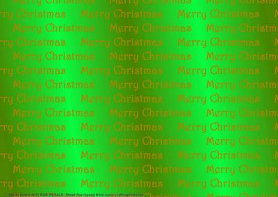 Merry Christmas Green Backing Sheet - CUP114786_158 | Craftsuprint