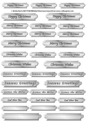 Silver Christmas Sentiments Sheet - CUP145042_158 | Craftsuprint