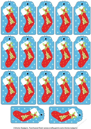 17 Christmas Stocking Gift Tags - CUP1002210_66 | Craftsuprint
