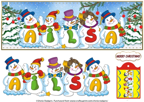 SNOWMEN NAMES LARGE DL - AILSA - CUP1004391_66 | Craftsuprint